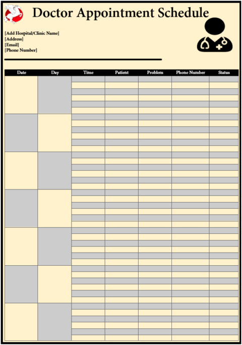 Doctor Appointment Schedule Template